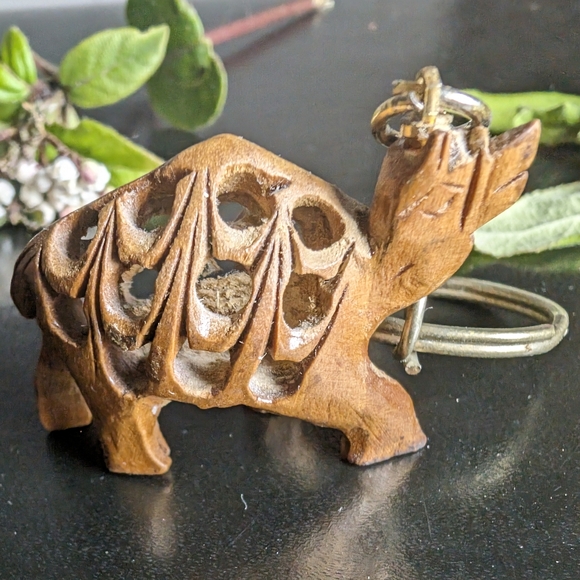 Other | Carved Wood Jaal Art Of India Vintage Camel Key Chain | Poshmark